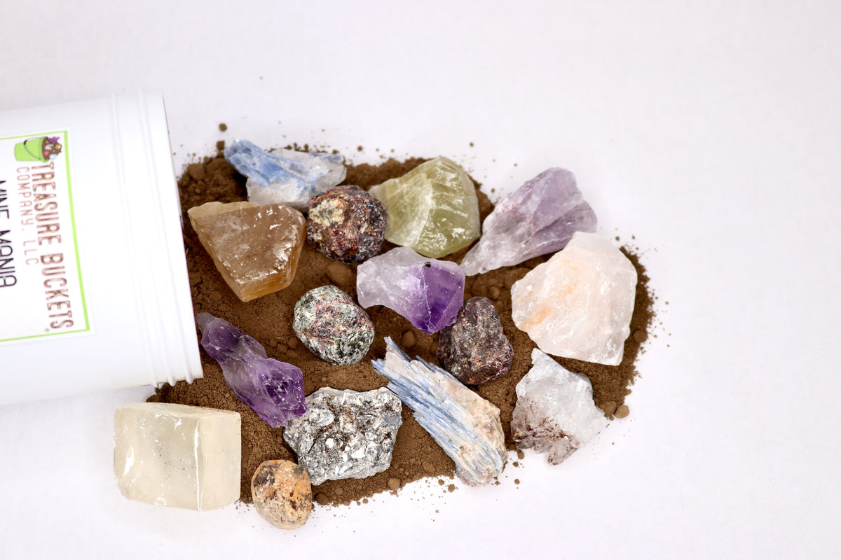 Mine Mania 16oz Jar - Gem Mining - Amethyst, Calcite, Kyanite, Garnet ...